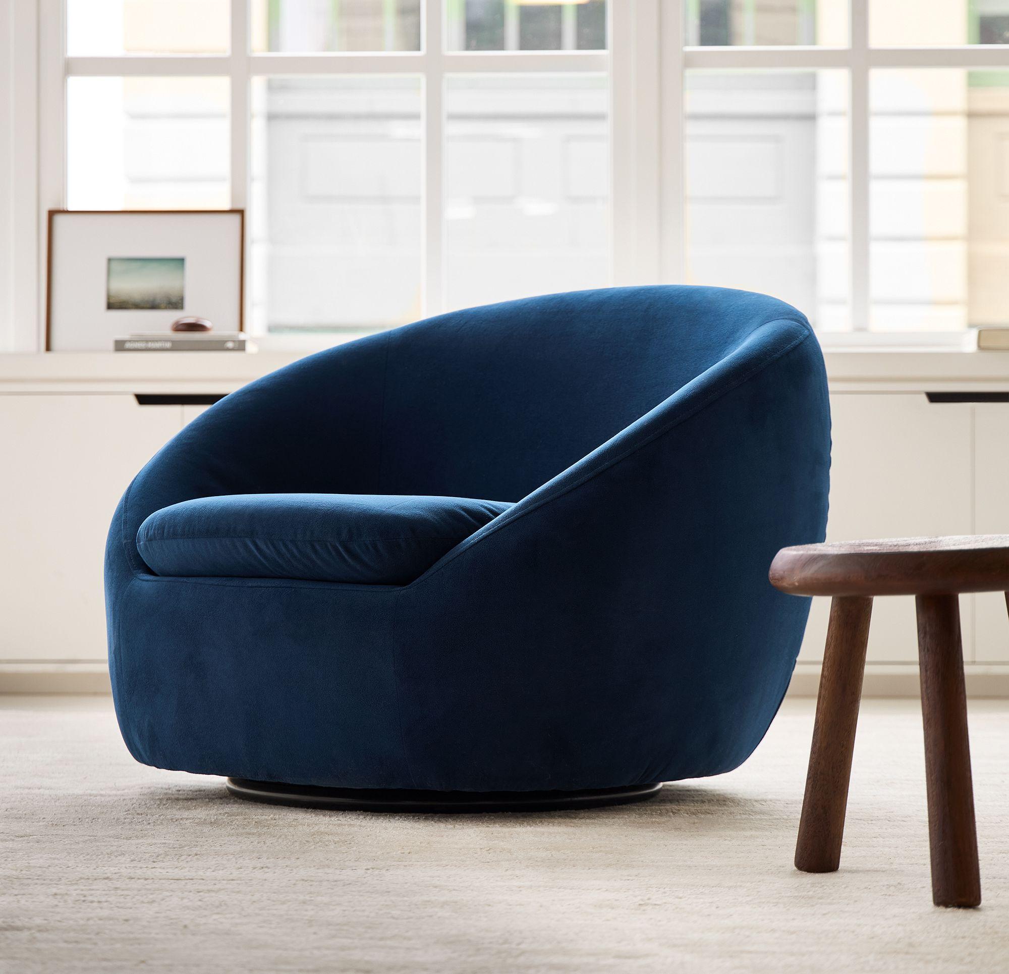 Blue swivel chair living room store